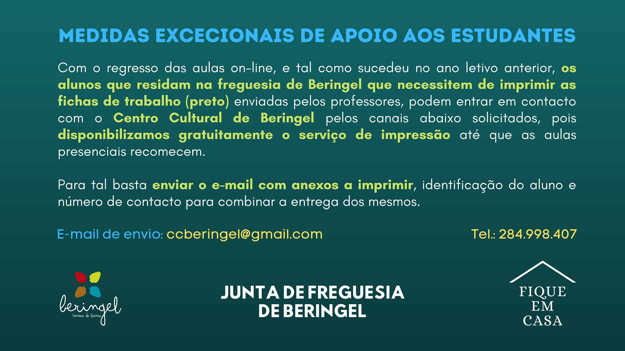 Junta de freguesia de Beringel promove medidas de apoio aos alunos ...