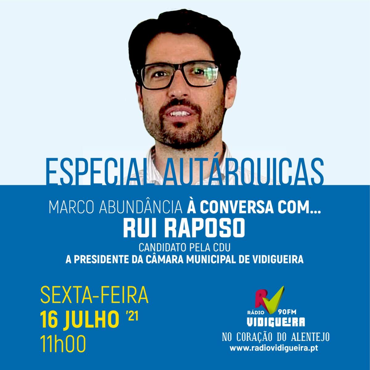 Rui Raposo no À Conversa Com de hoje - Rádio Vidigueira
